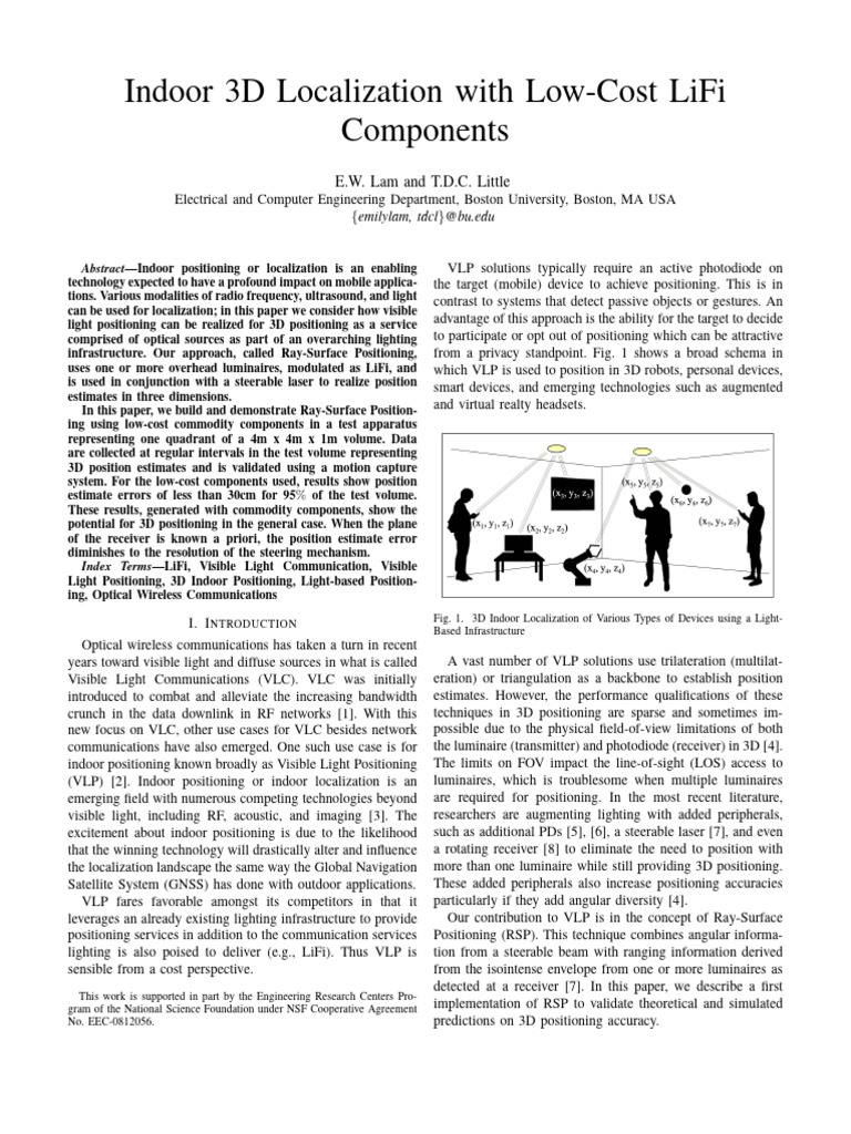 Indoor 3D Localization With Low-Cost LiFi Components | PDF | Analog To Digital Converter ...