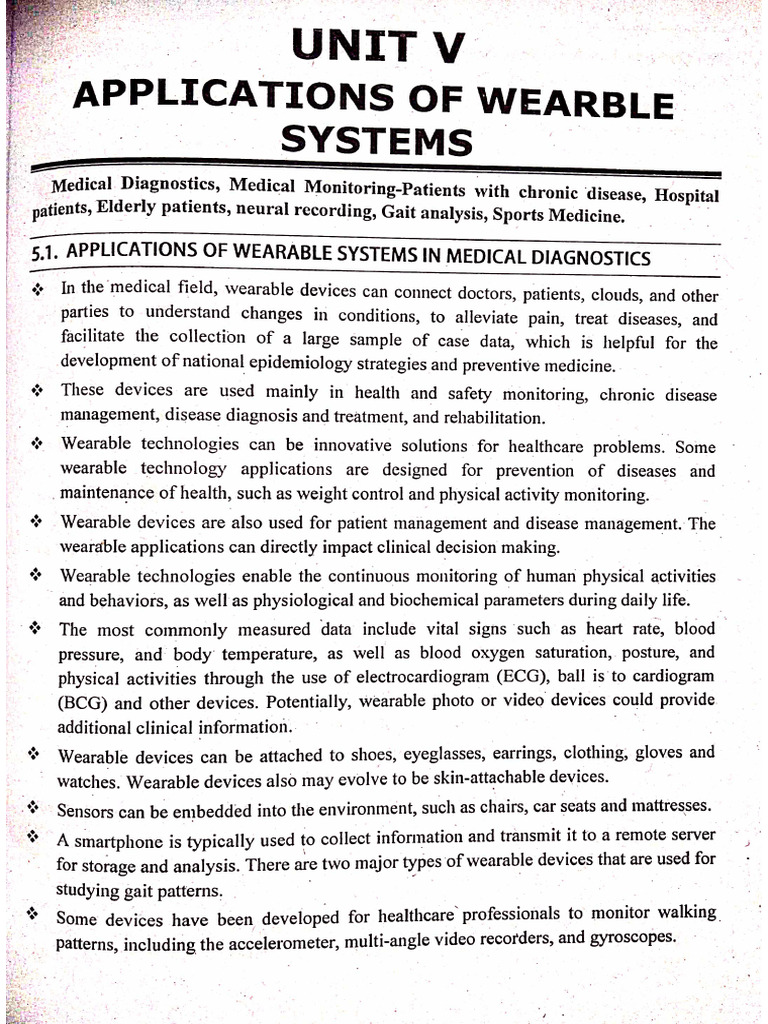 Wearable Devices Unit 5 | PDF