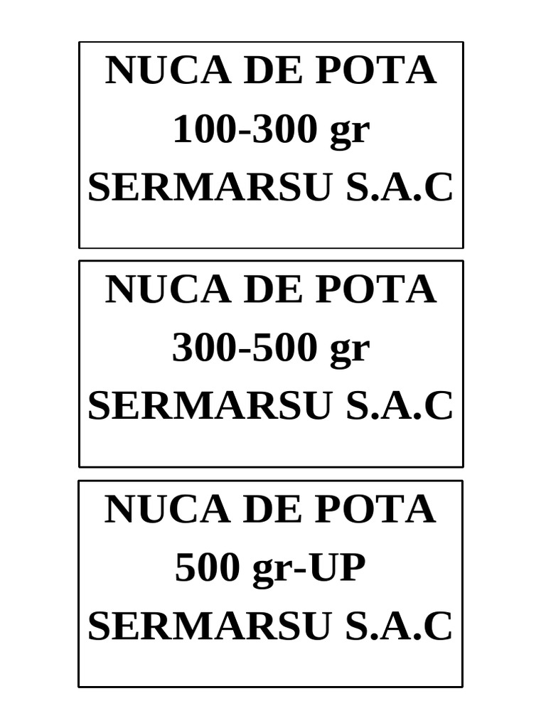 Variedades de Pota de SERMARSU S.A.C | PDF