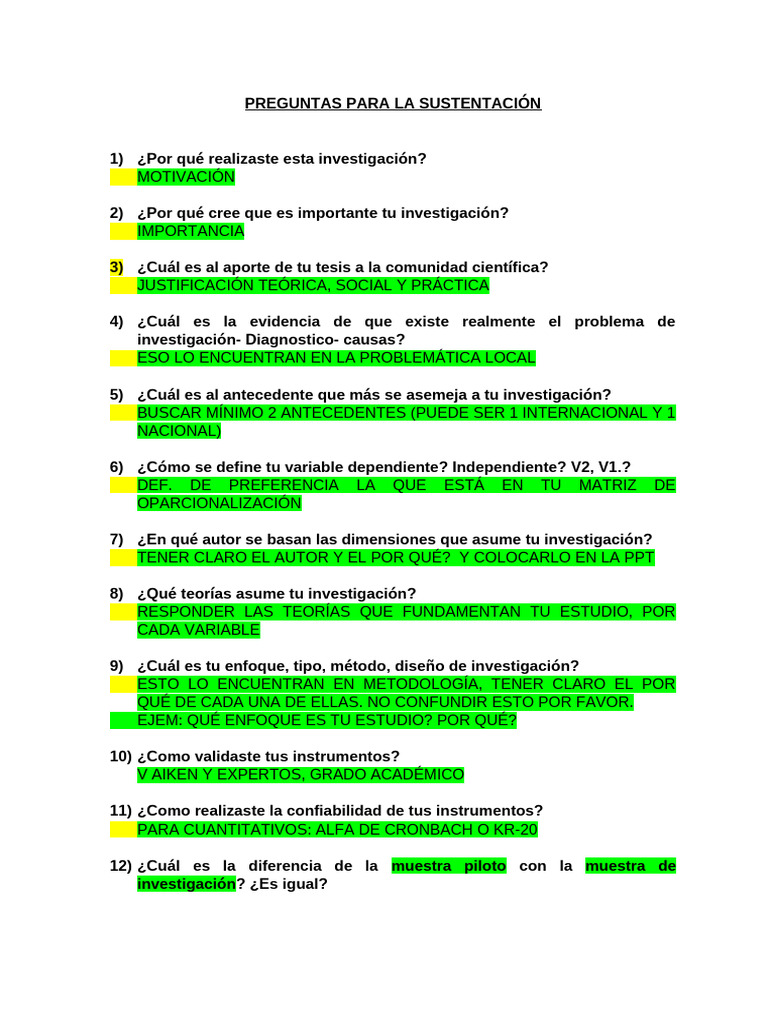 Preguntas Después de La Sustentación | PDF | Estadísticas | Teoría