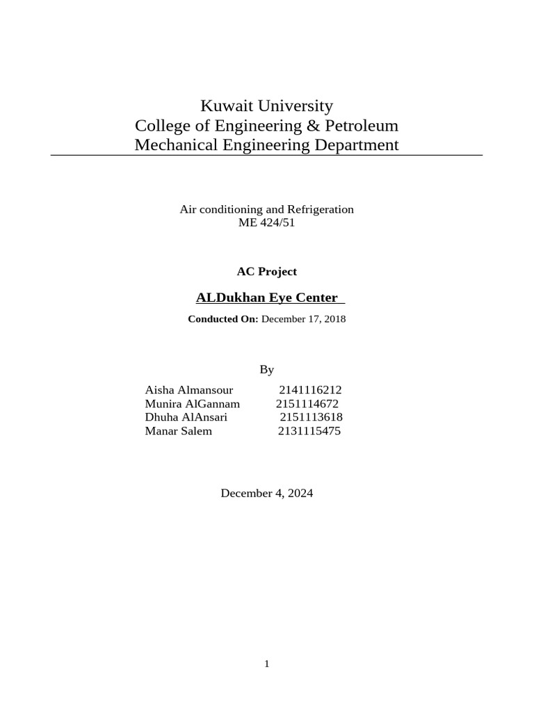 AC Project | PDF | Air Conditioning | Ventilation (Architecture)