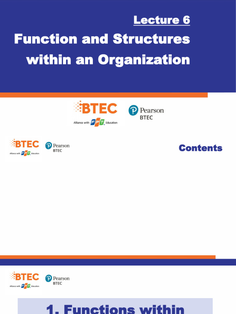 Lecture 6_Functions and Structure within a business organization | PDF | Marketing | Human ...