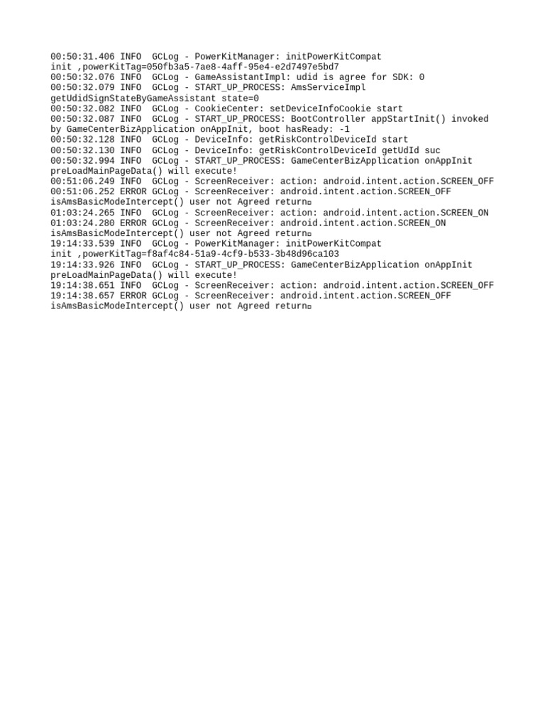 Android App Initialization Logs | PDF