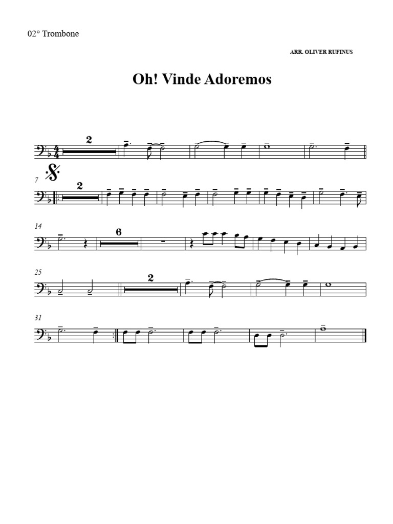 Oh Vinde Adoremos - 02° Trombone | PDF