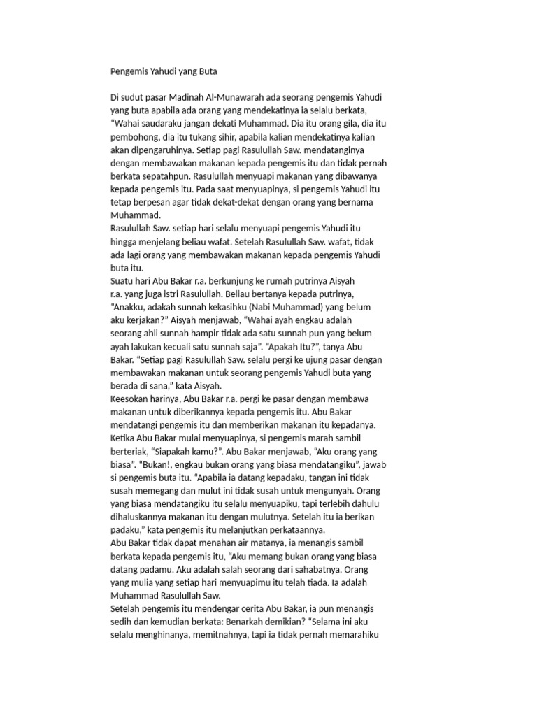 Kisah Pengemis | PDF