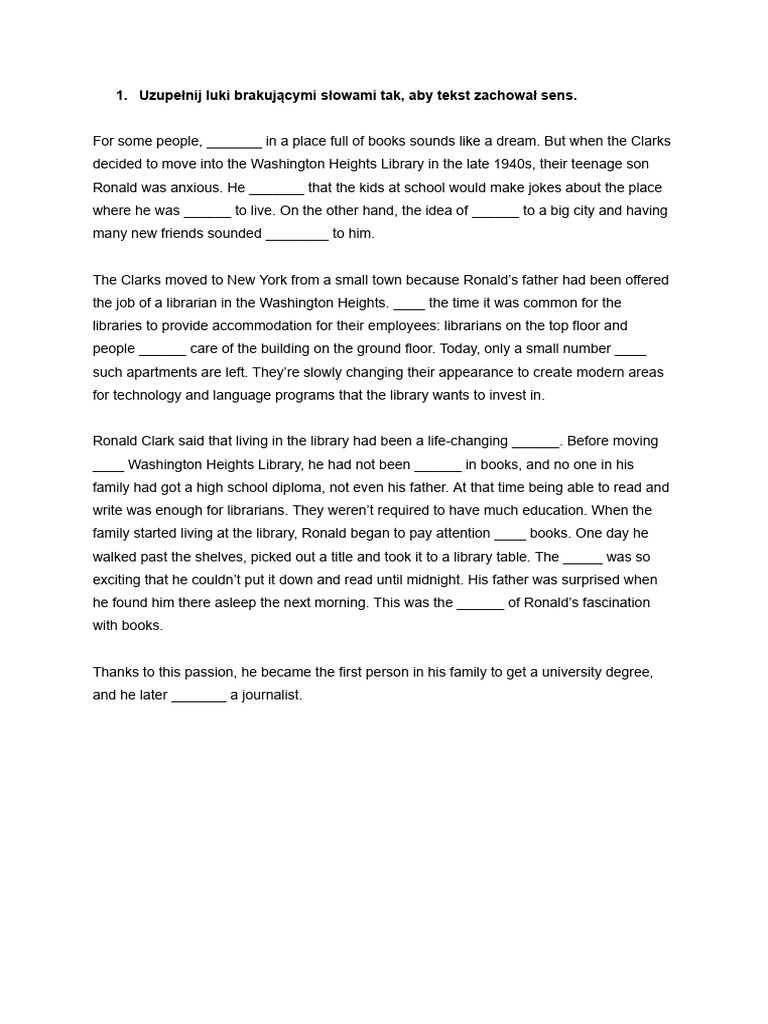 Uzupełnij luki | PDF