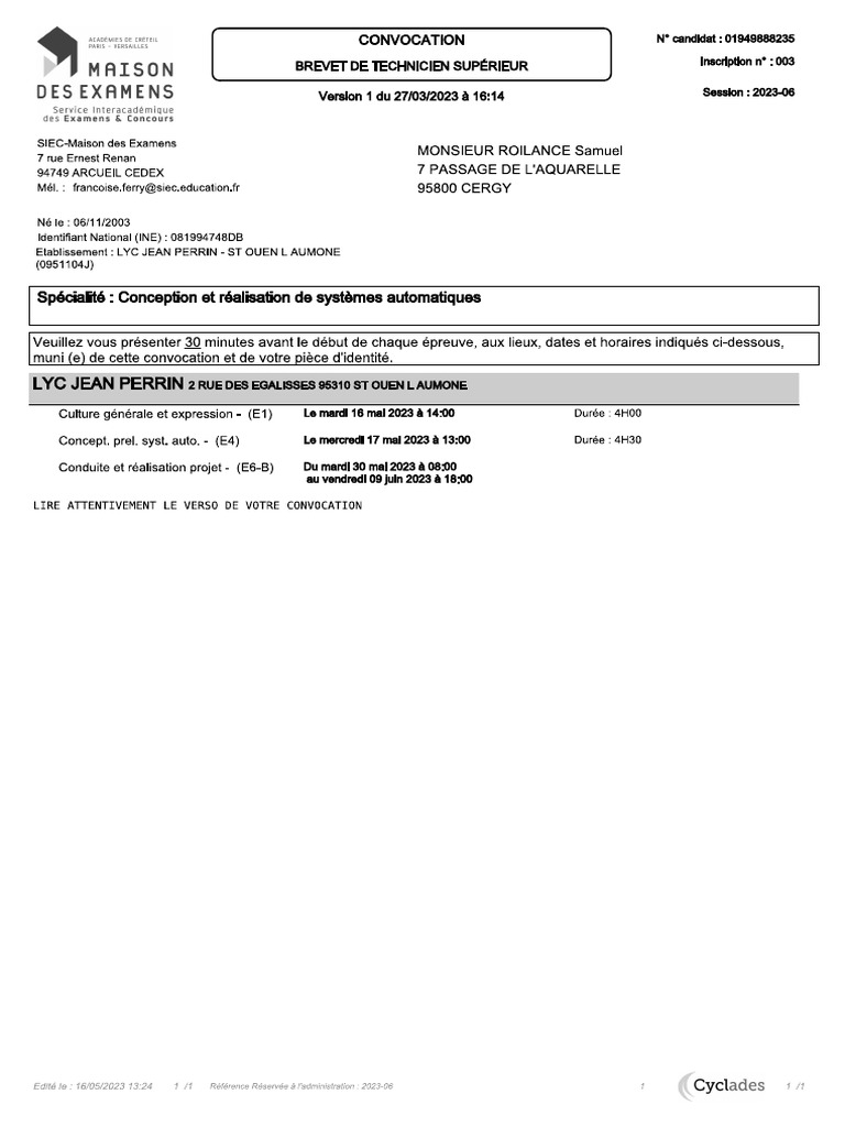 Convocation BTS | PDF