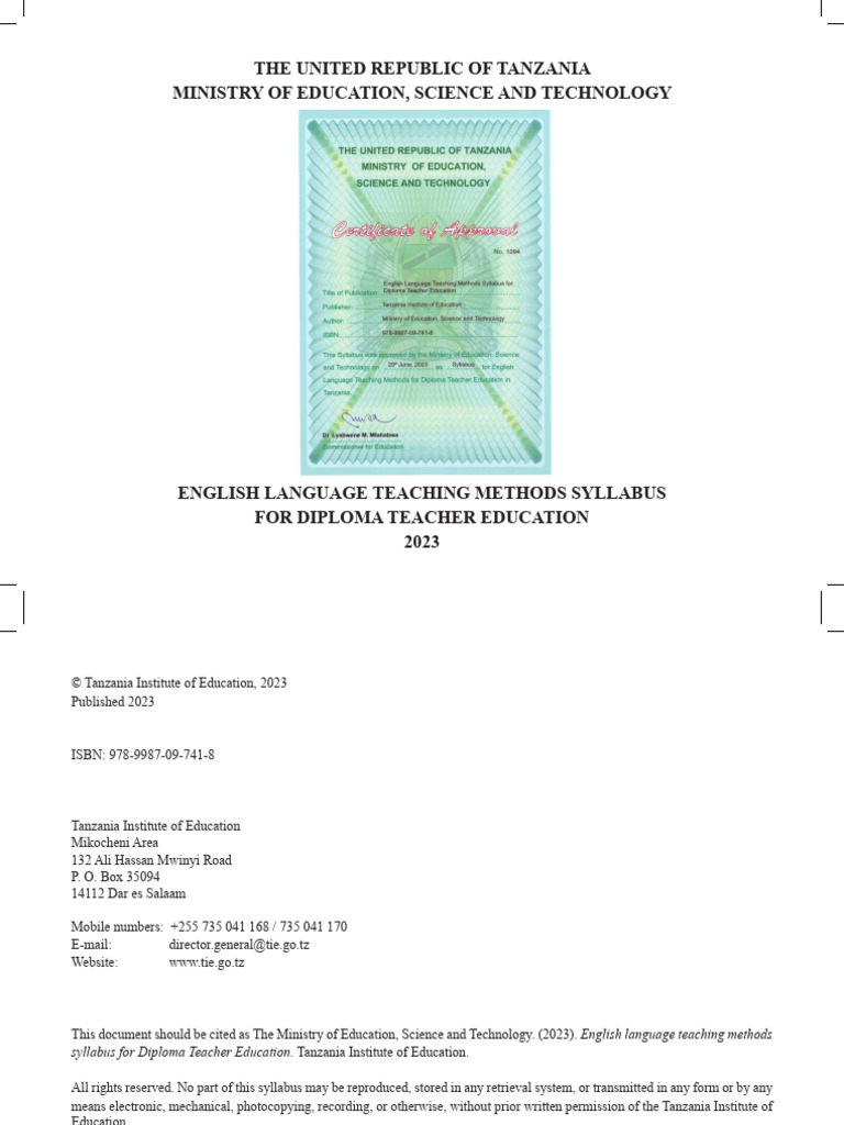 English Language Teaching Methods | PDF | Educational Assessment | Teachers