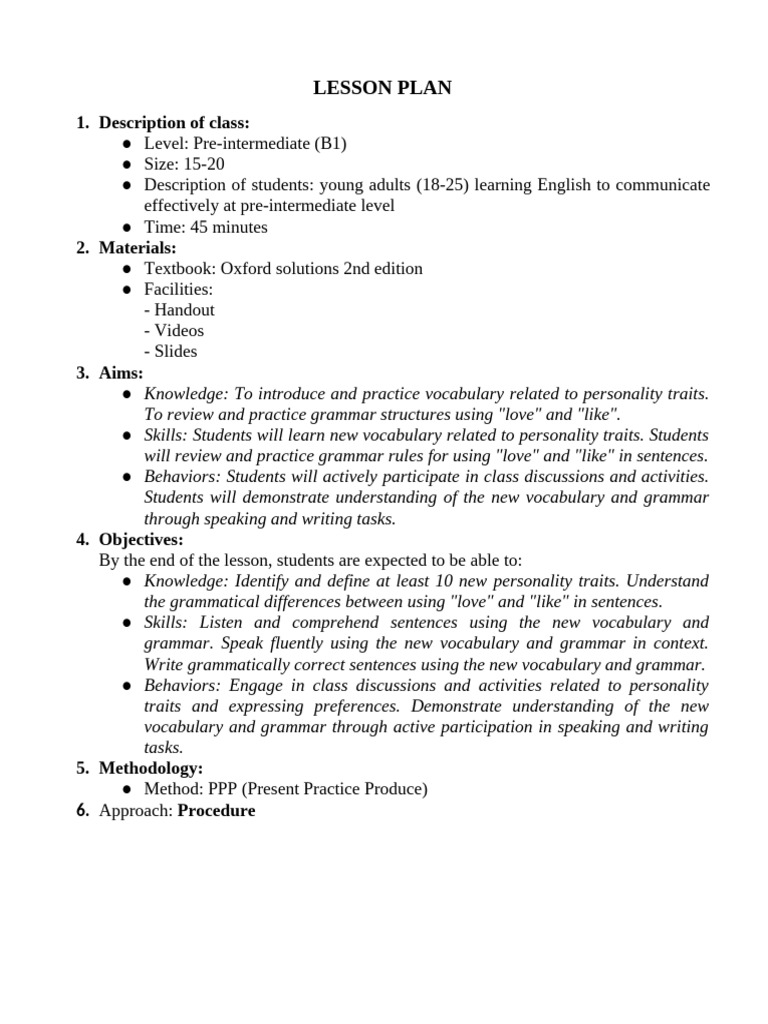 Lesson Plan_group 4 | PDF | Vocabulary | Grammar