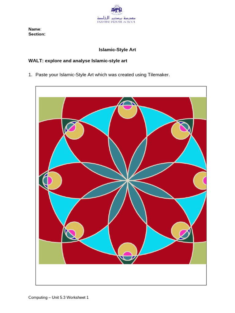 Unit 5.3 L3 (T) Islamic Style Art | PDF