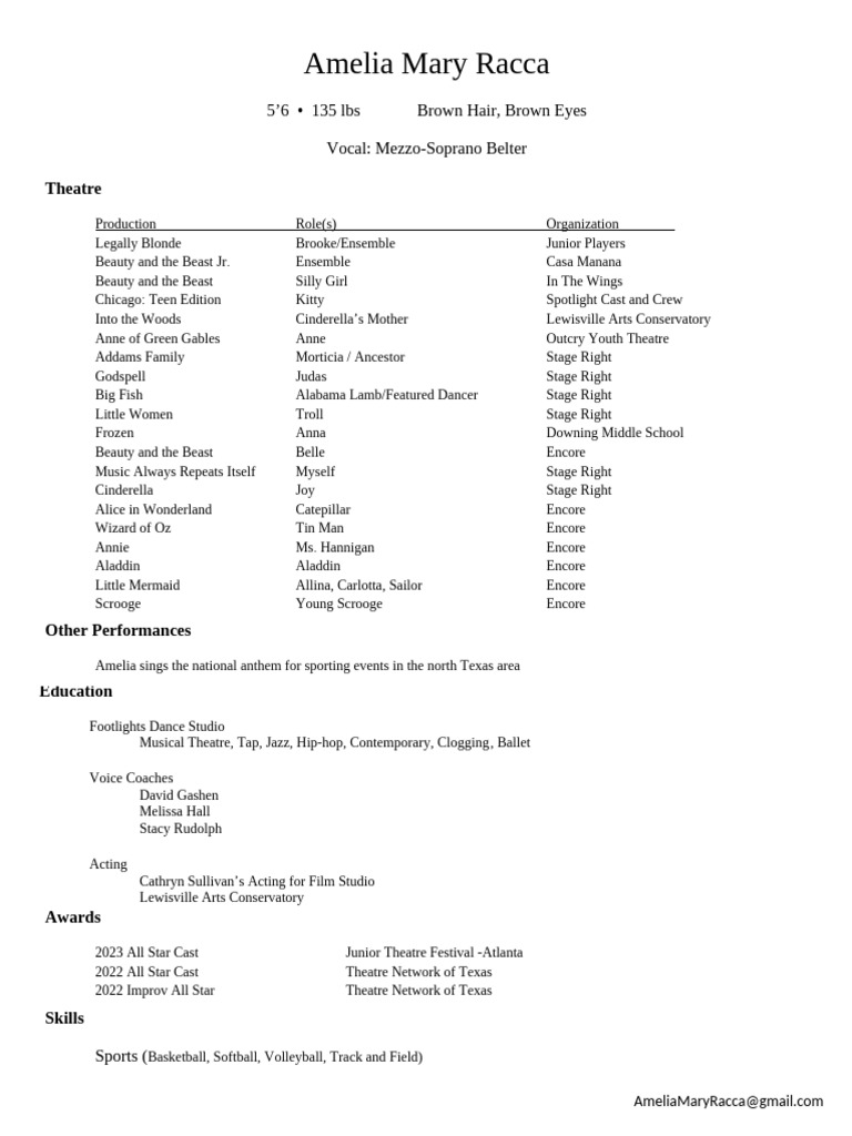 Amelia Resume December 2023 | PDF