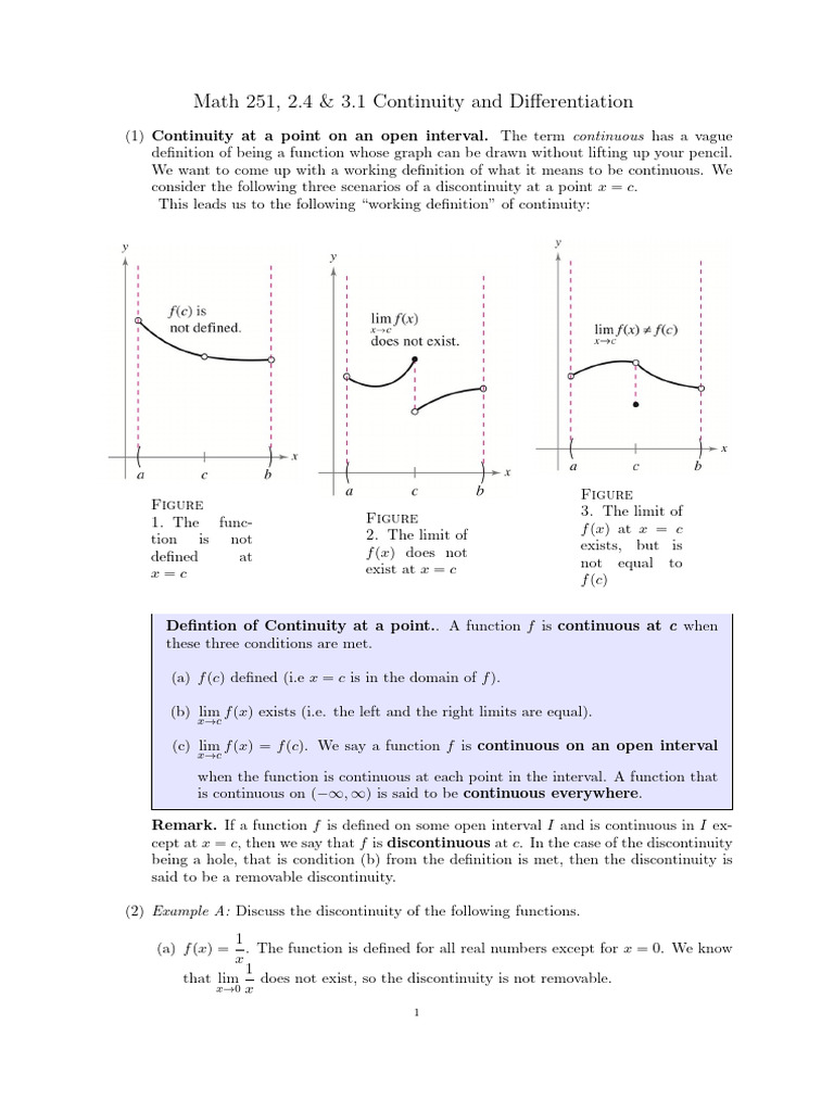 Continuity and Differentiation(1) | PDF | Function (Mathematics) | Continuous Function