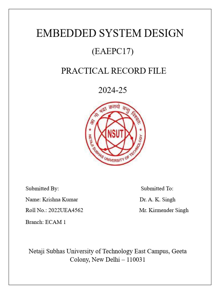 EMBEDDED SYSTEM DESIGN | PDF | Integrated Circuit | Electronics
