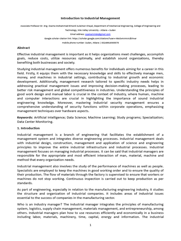 Introduction To Industrial Management | PDF | Artificial Intelligence | Intelligence (AI ...