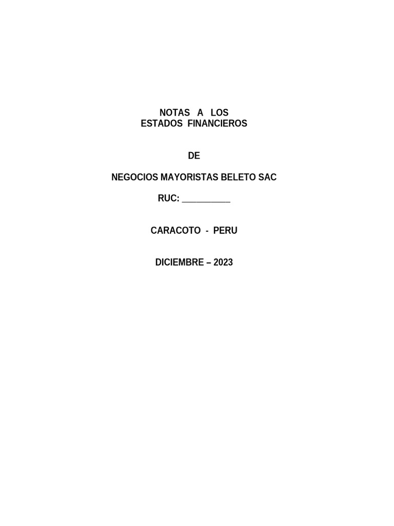 NOTAS__A__LOS__EEFF_2020 agosto | PDF | Contabilidad | Business