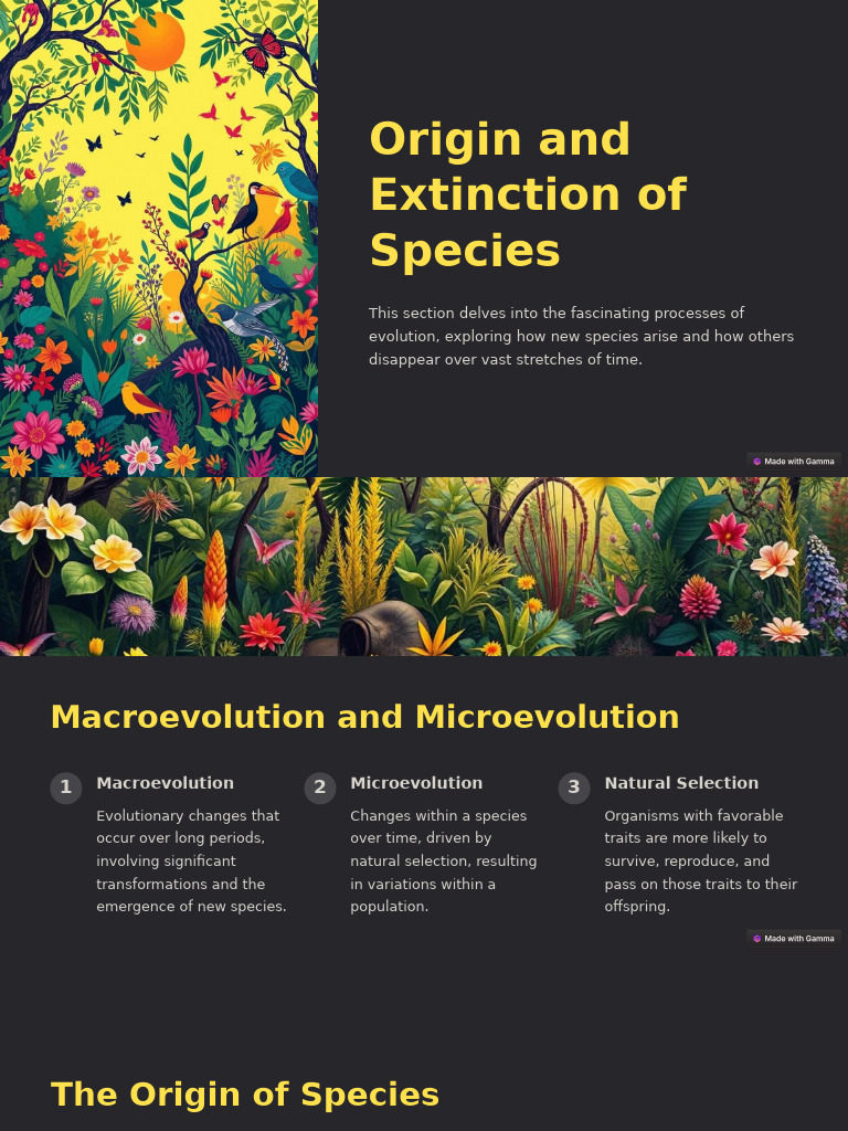 Origin and Extinction of Species | PDF | Evolution | Extinction