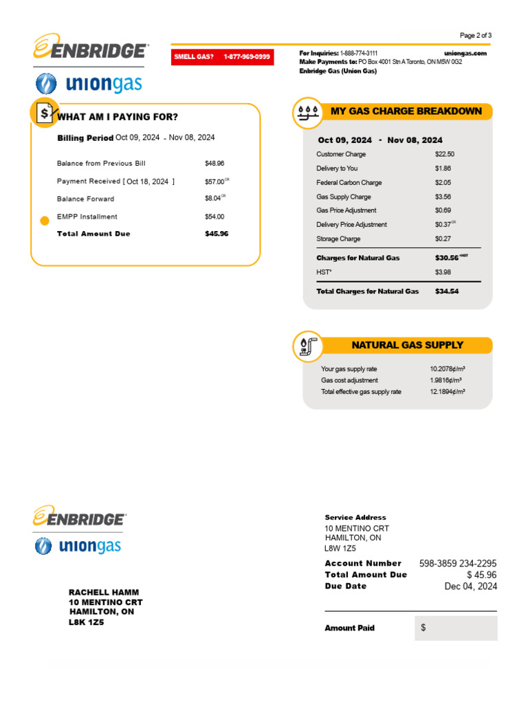 Enbridge Gas Form | PDF