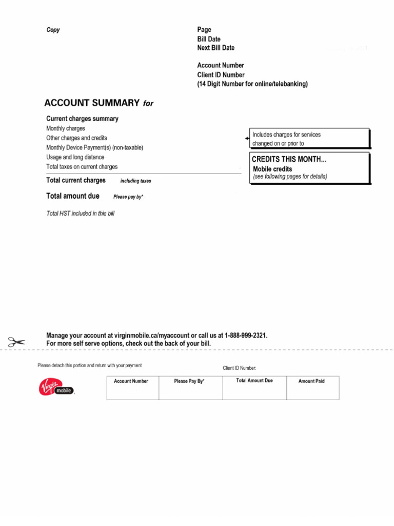 Virgin Mobile Bill-Form 6 | PDF | Payments | Taxes