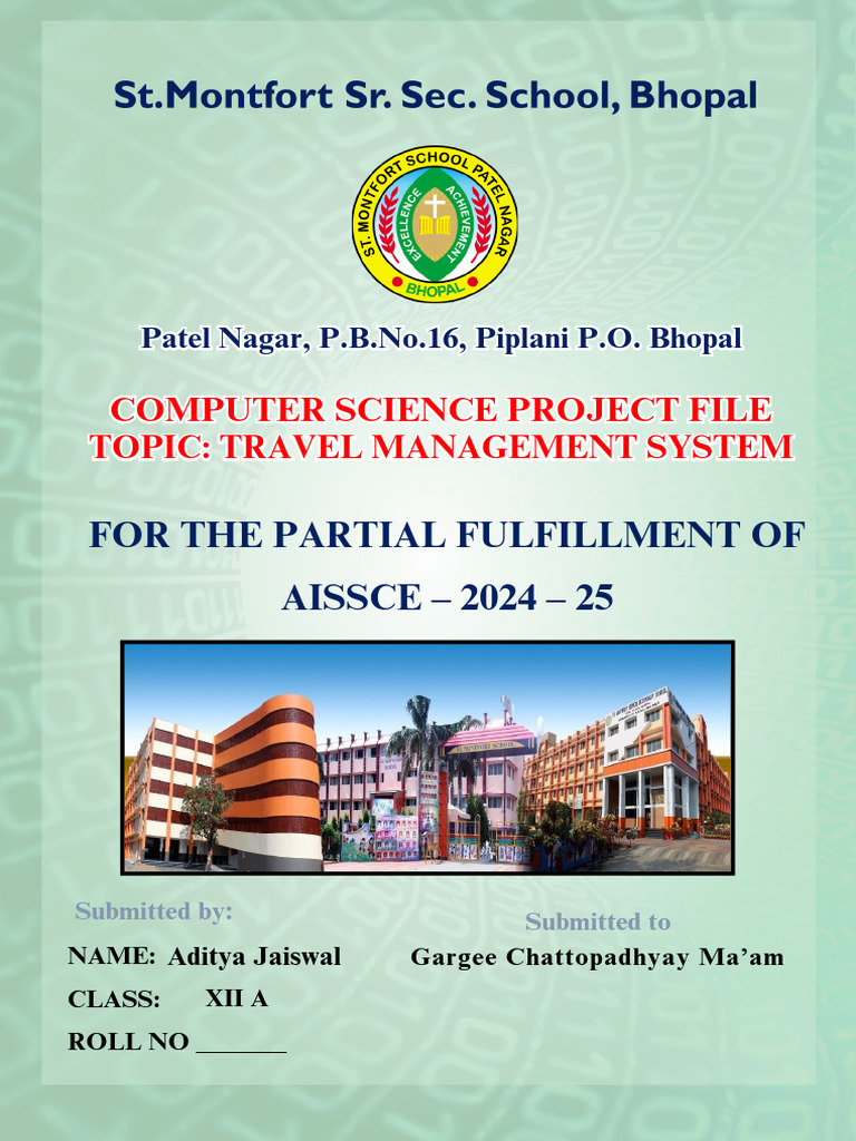 Travel Management File Aditya Jaiswal Completed One | PDF | Databases ...