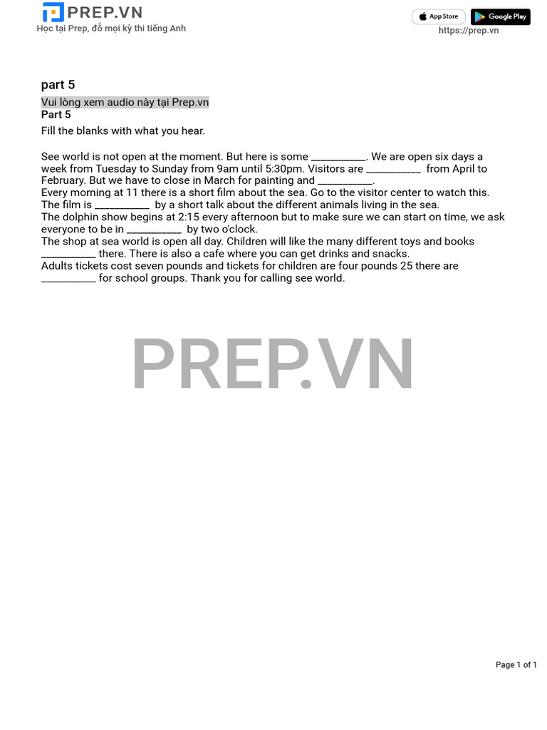 Prep - VN | PDF
