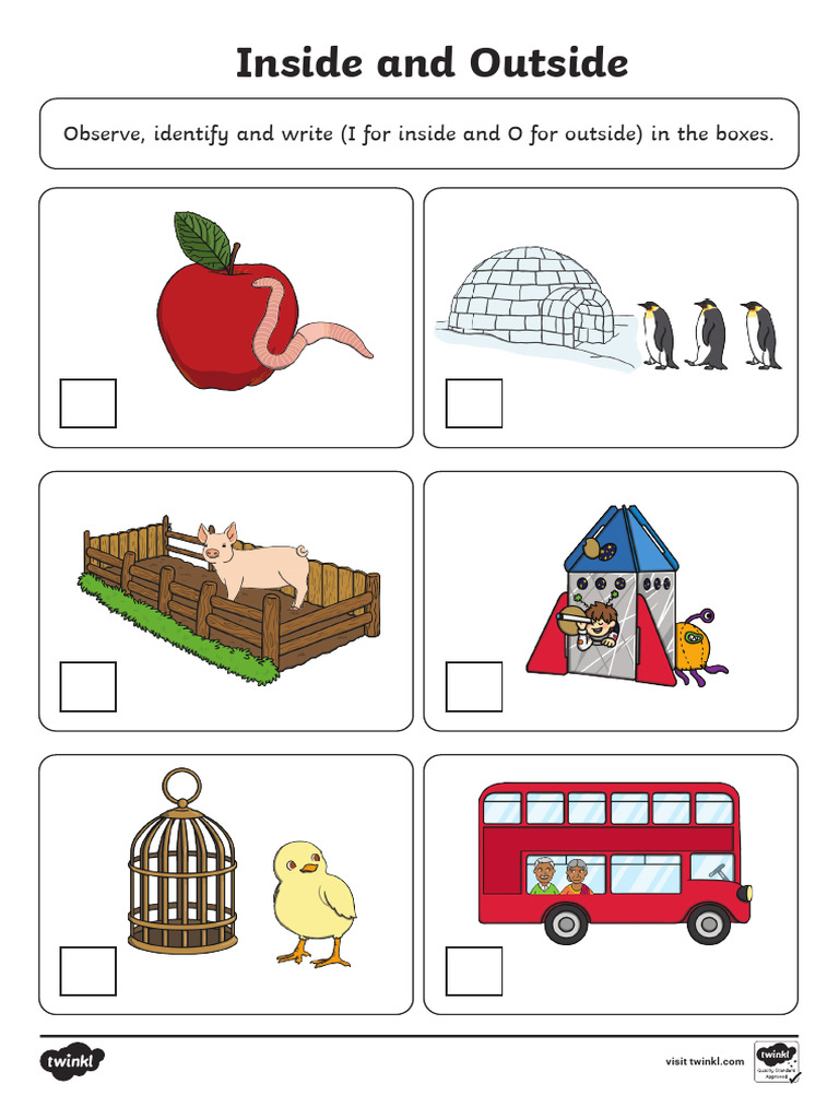 Inside and Outside Math Worksheet - Ver - 2 | PDF