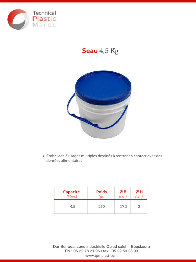SEAU 4,5 KG | PDF