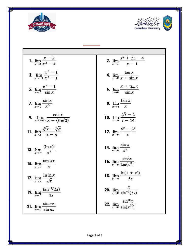 Sheet 8_Math.1 | PDF