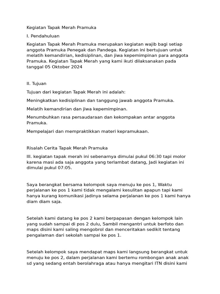 Risalah Tapak Merah Pramuka | PDF