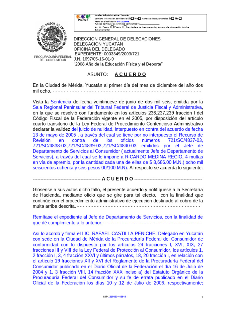 Multas a Ricardo Medina Recio en Yucatán | PDF | Gobierno | Justicia
