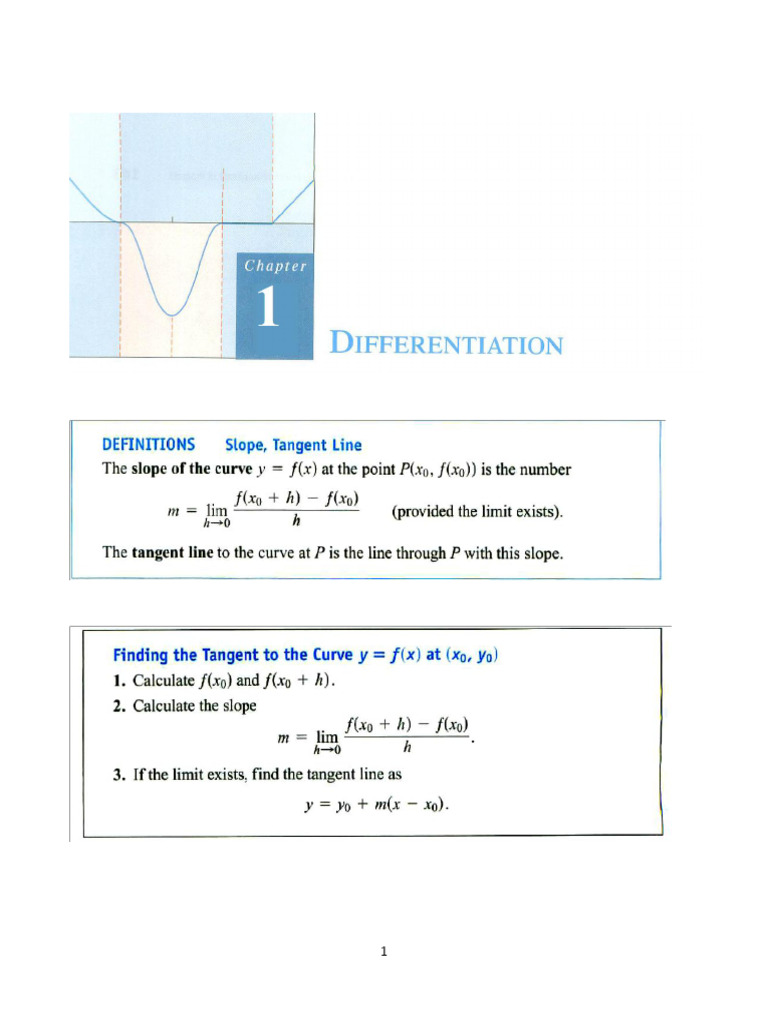 Chapter1_cal_I | PDF | Derivative | Tangent