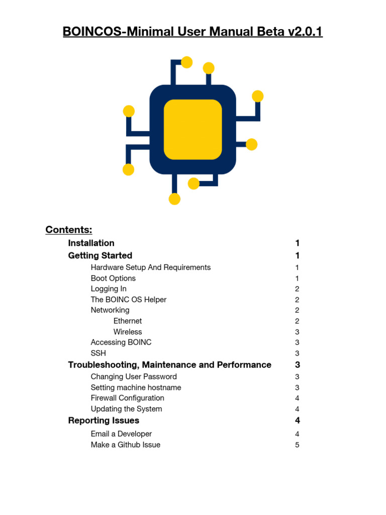 BOINCOS-Minimal User Manual Beta v2.0.2 | PDF | Booting | Sudo