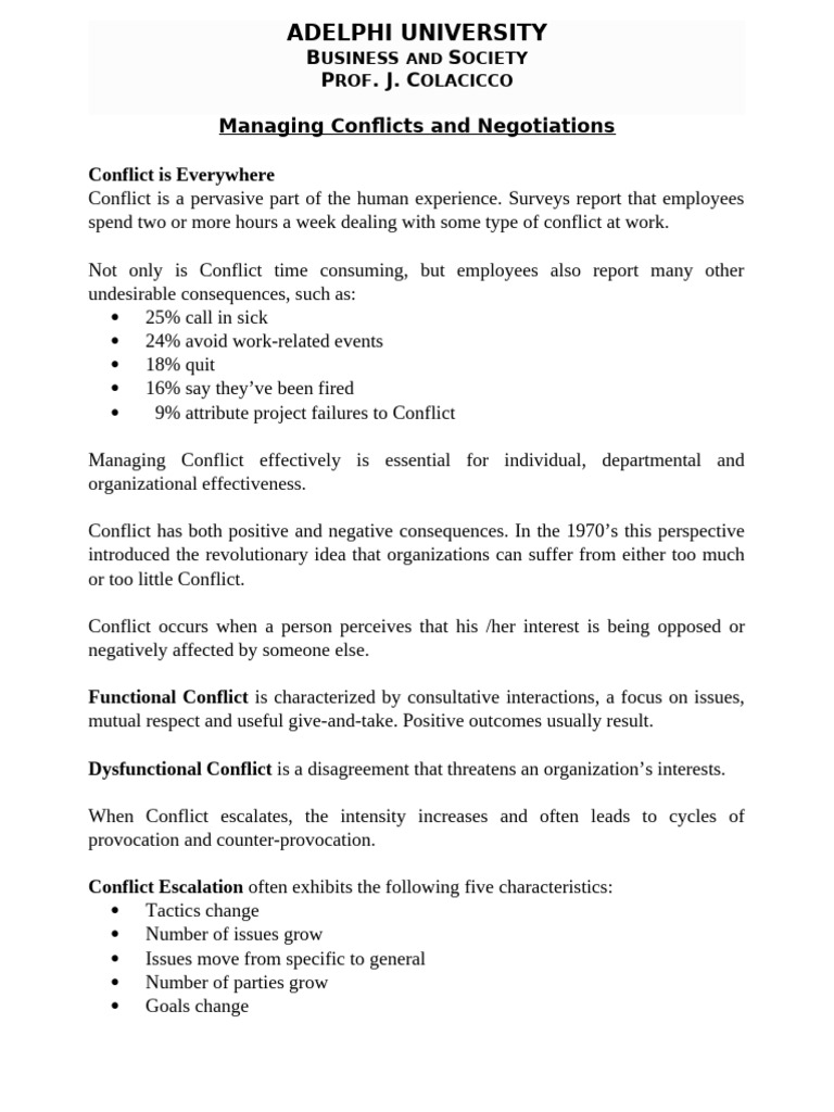 Managing Conflicts | PDF | Group Cohesiveness | Psychological Concepts
