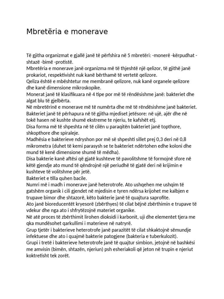 Mbretëria e Monerave | PDF