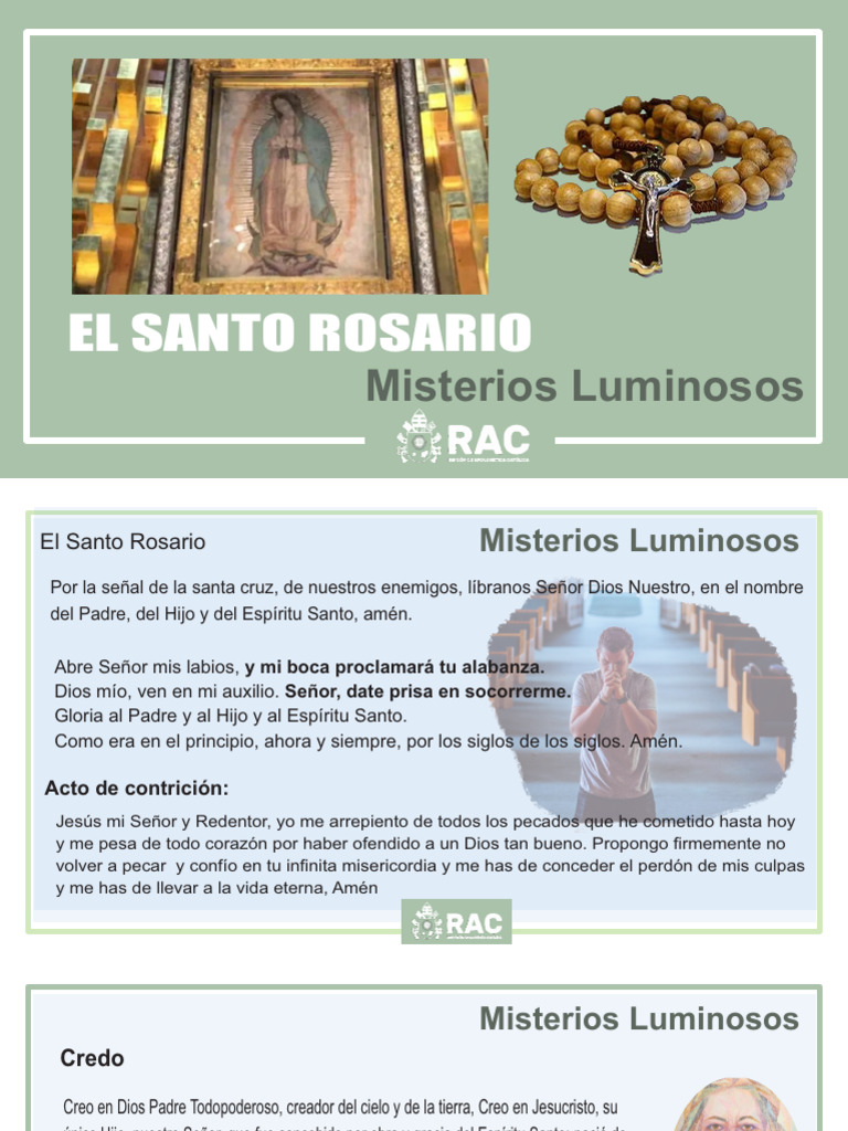 El Santo Rosario - Misterios Luminosos | PDF | María, madre de Jesús ...