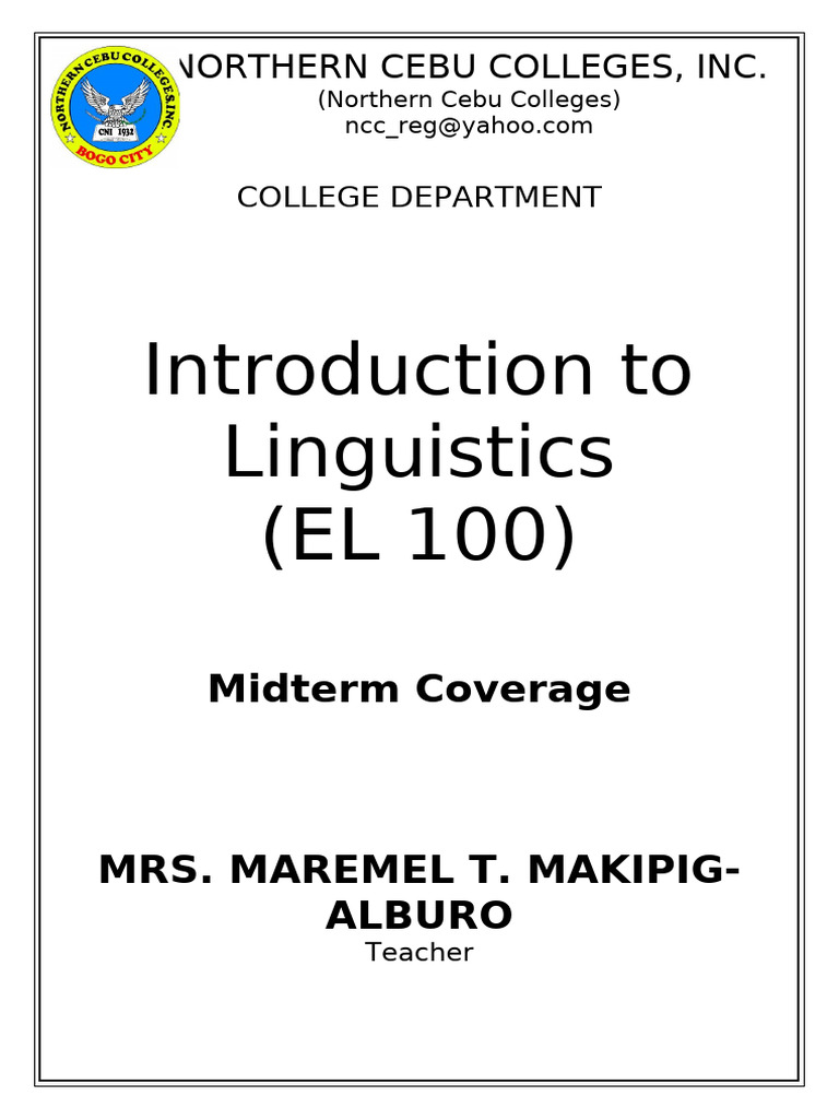 Introduction to Linguistics Overview | PDF
