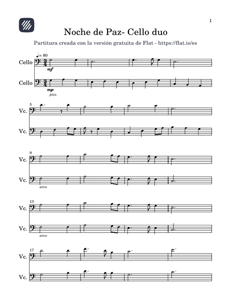 Noche de Paz - Cello Duo | PDF