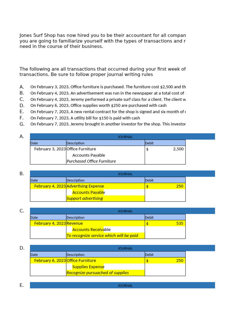 W02 Problems - Accounting Cycle | PDF | Debits And Credits | Expense