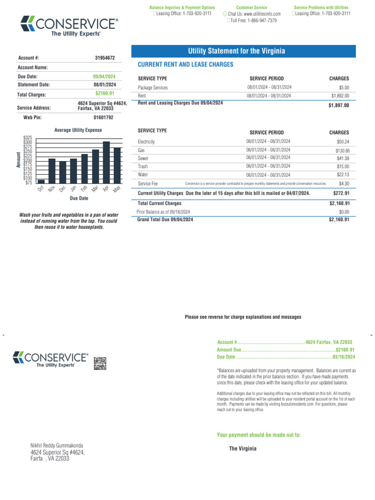 Utility Bill VA | PDF | Fee