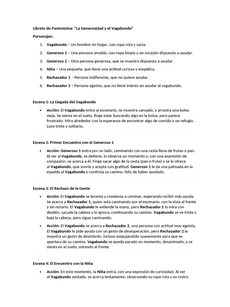 Libreto de Pantomima | PDF