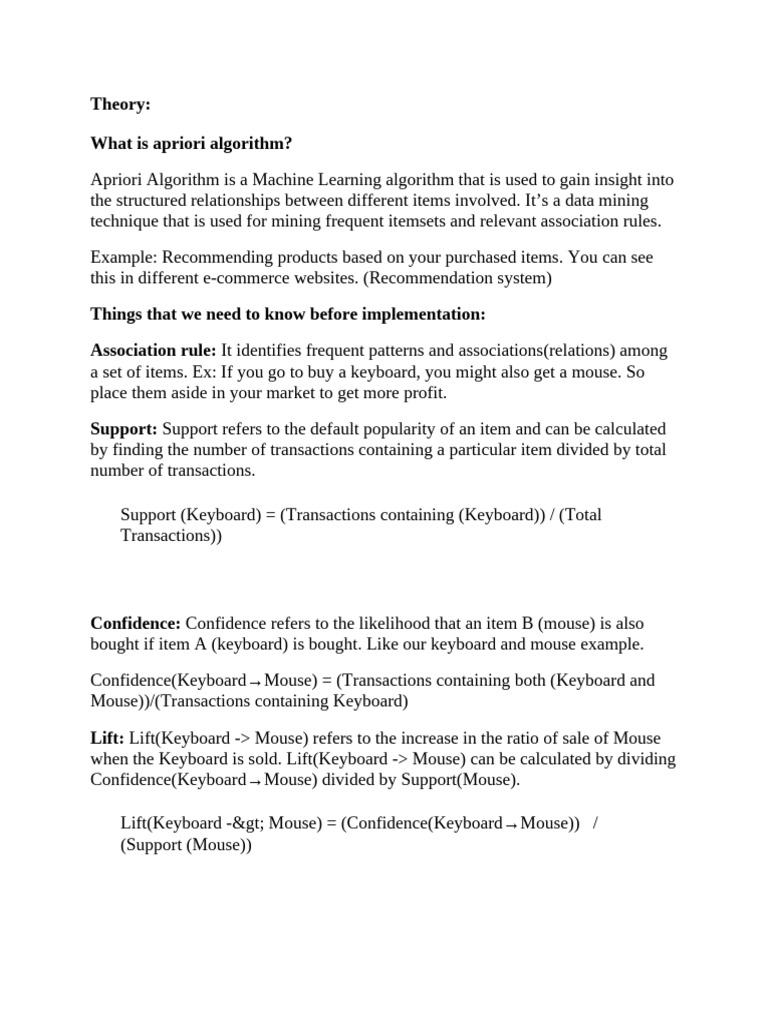Theory Apriori | PDF