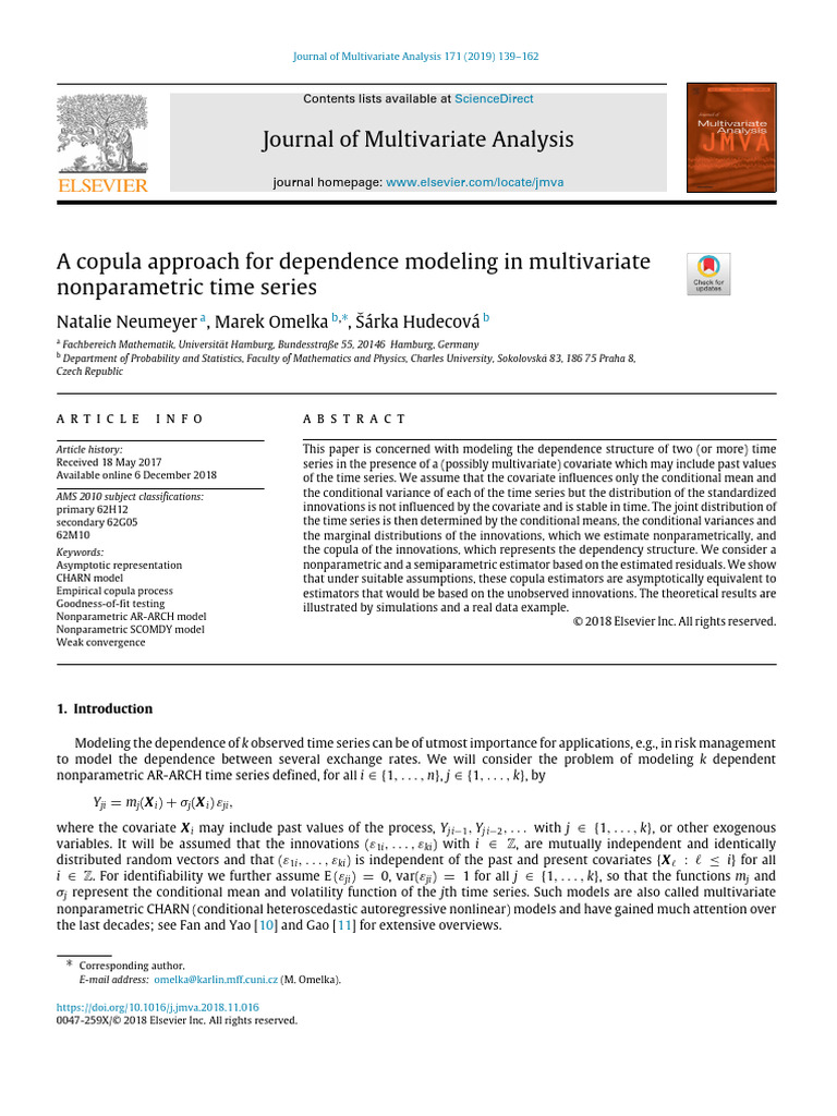 Copula Approach For Dependence | PDF | Time Series | Estimator