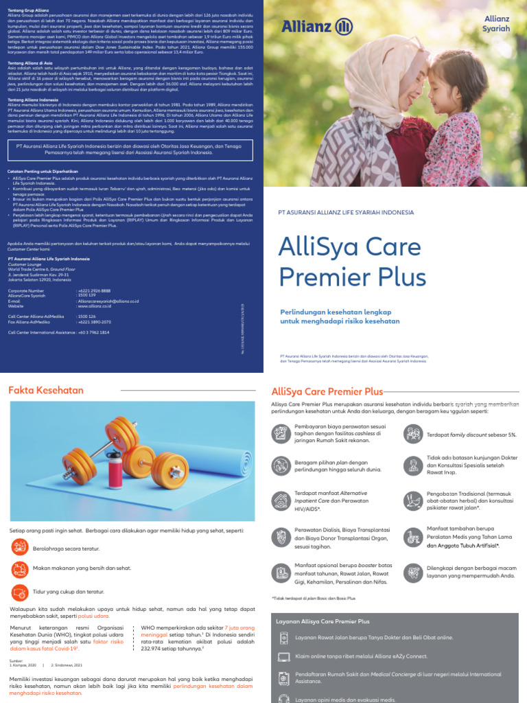 Brosur Allisya Care Premier Plus | PDF