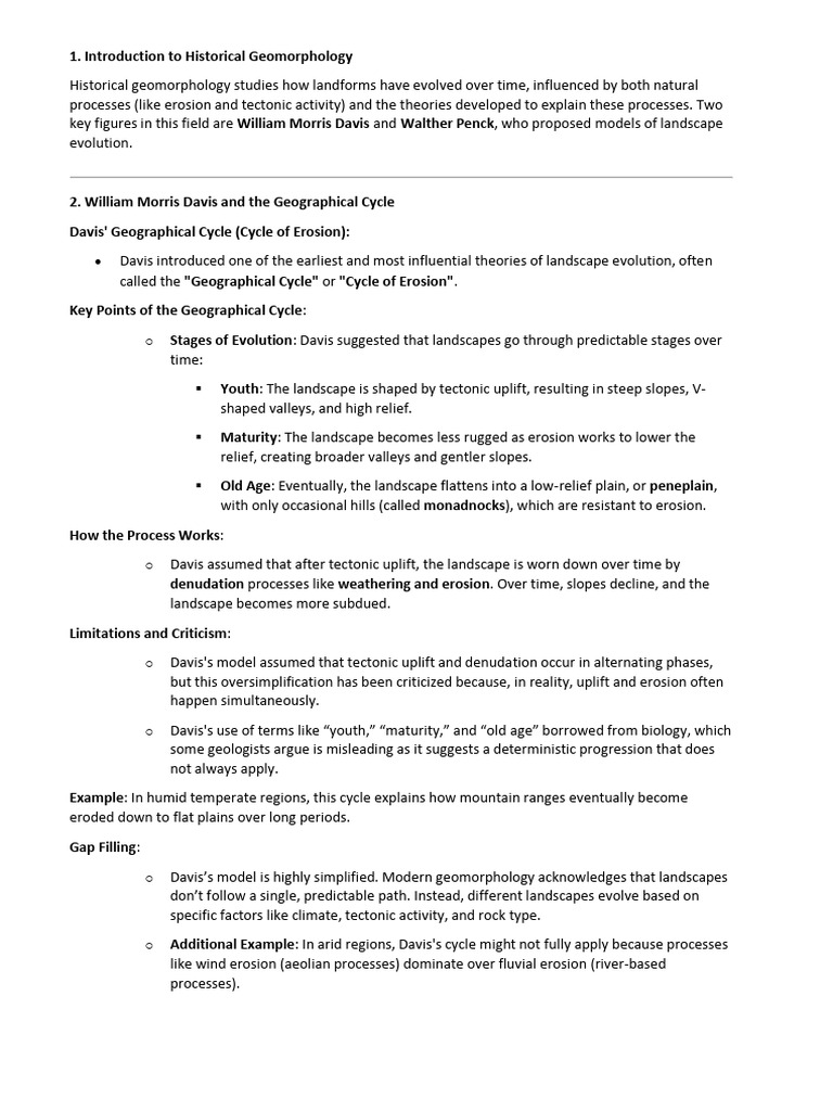 Historical Geomorphology Insights | PDF | Geomorphology | Erosion