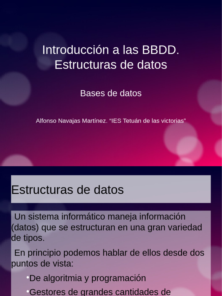 Introducción a Estructuras de Datos BBDD | PDF | Archivo de computadora ...