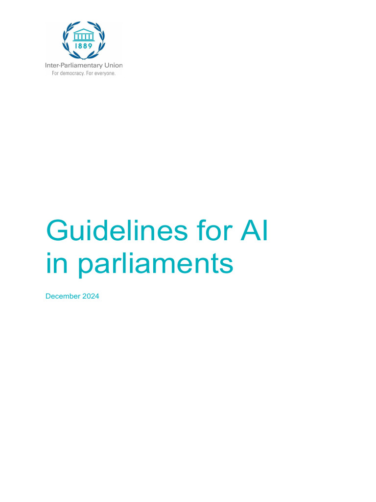 AI Governance Guidelines for Parliaments | PDF | Artificial ...