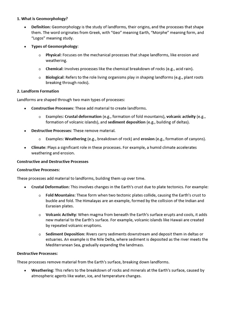 Intro To Geomorphology and Fundamental Concepts | PDF | Geomorphology ...