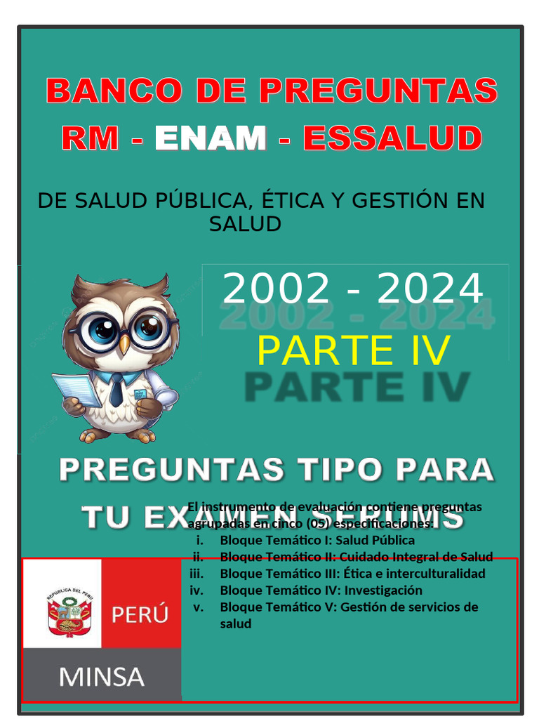 Banco de Preguntas Salud Publica Resuelto Con Claves | PDF | Muestreo (Estadísticas) | Epidemiología