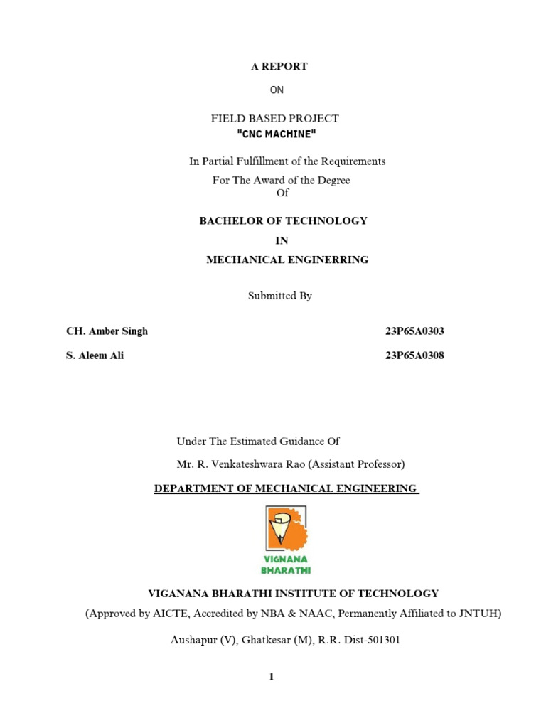 Syed Aleem - Project Report (Nsic) PDF | PDF | Numerical Control ...