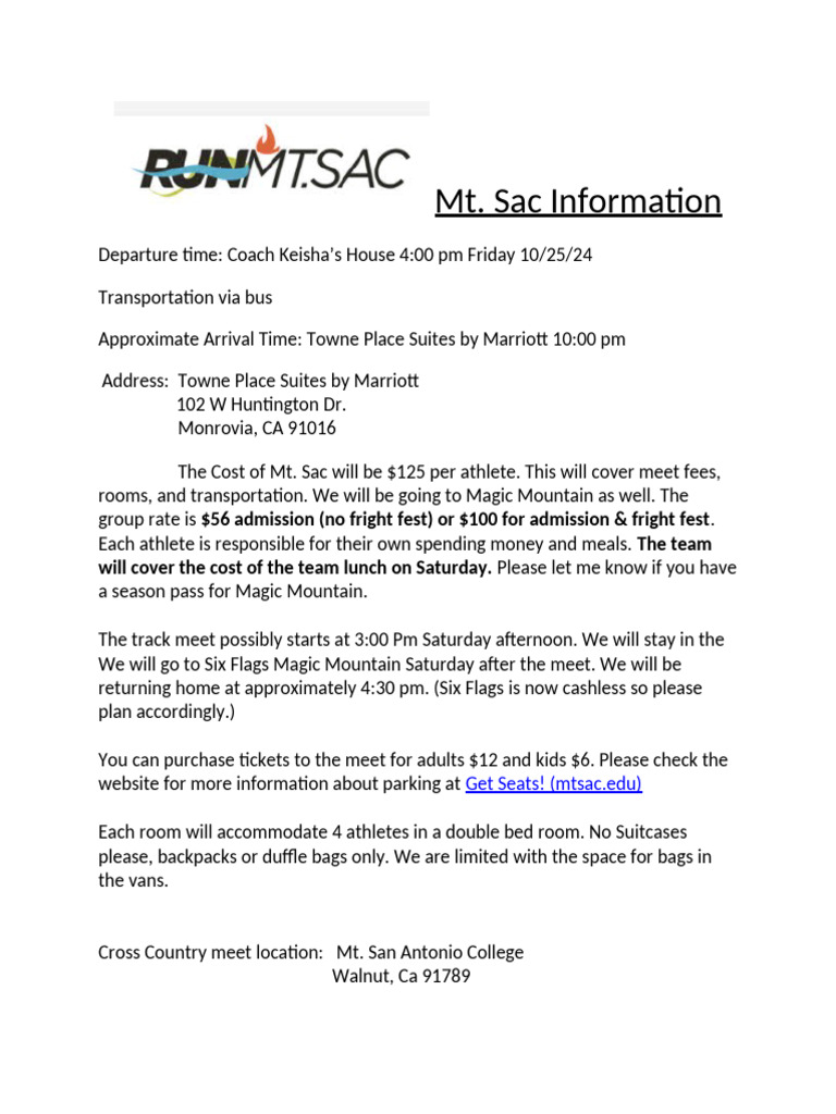 MT - Sac - Information 2 | PDF