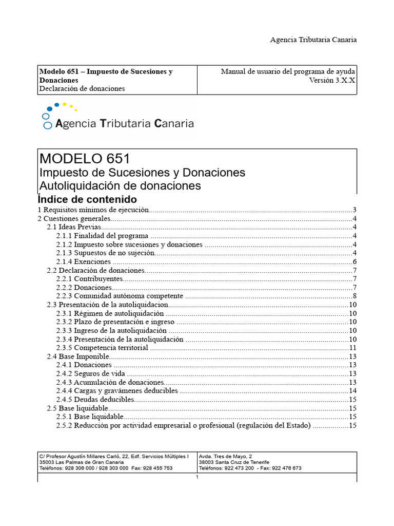 Manual Modelo 651: Donaciones Canarias | PDF | Impuestos | Donación